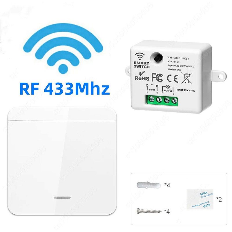 modulo rf433 + interruptor 1 tecla sem fio controle remoto - Prainfor Acessórios