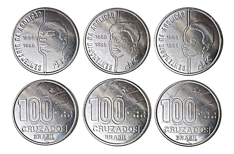 Set 3 Moedas 100 Cruzados SOB Série Trio Axé - MoedaRara Numismática