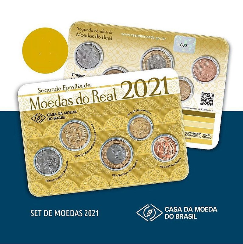 Set de Moedas da Segunda Família do Real 2021 Cartela Oficial Casa da ...