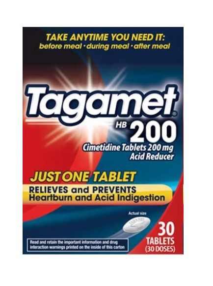 Tagamet HB 200 mg Cimetidine Acid Reducer and Heartburn Relief ...