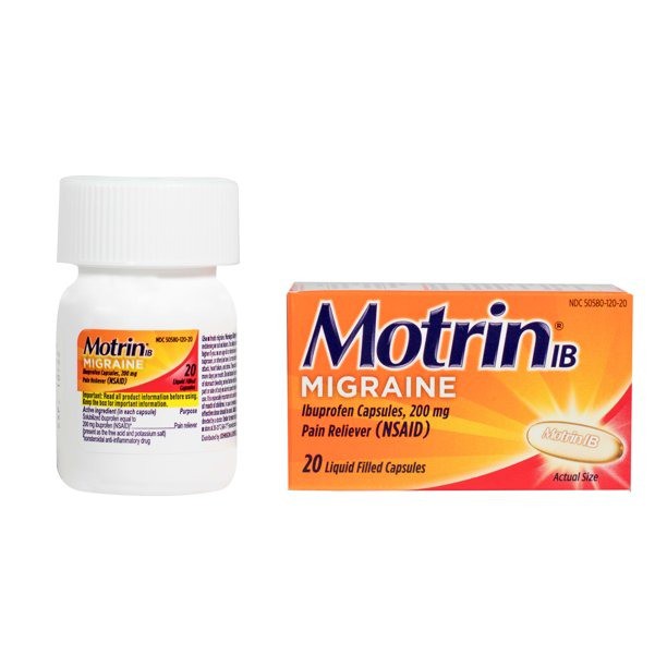Motrin IB Migraine Relief Liquid Gel Caps - Consumos da Martina