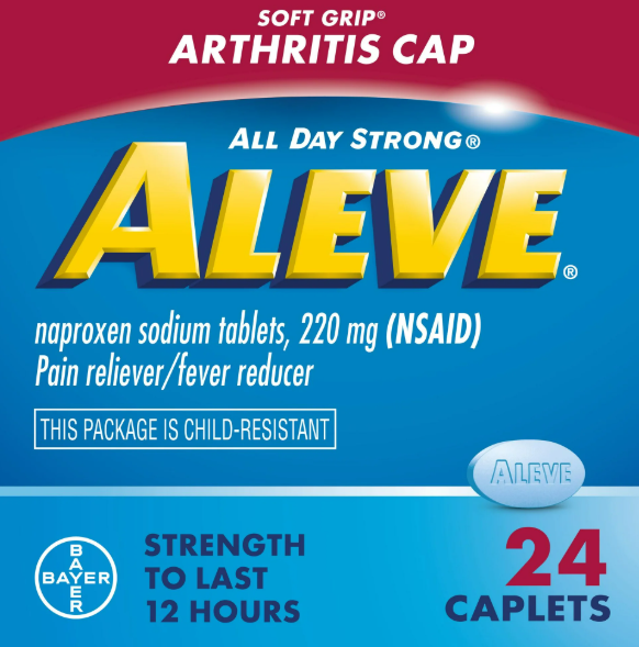 Aleve Caplets Easy Open Arthritis Cap Naproxen Sodium Pain Reliever ...