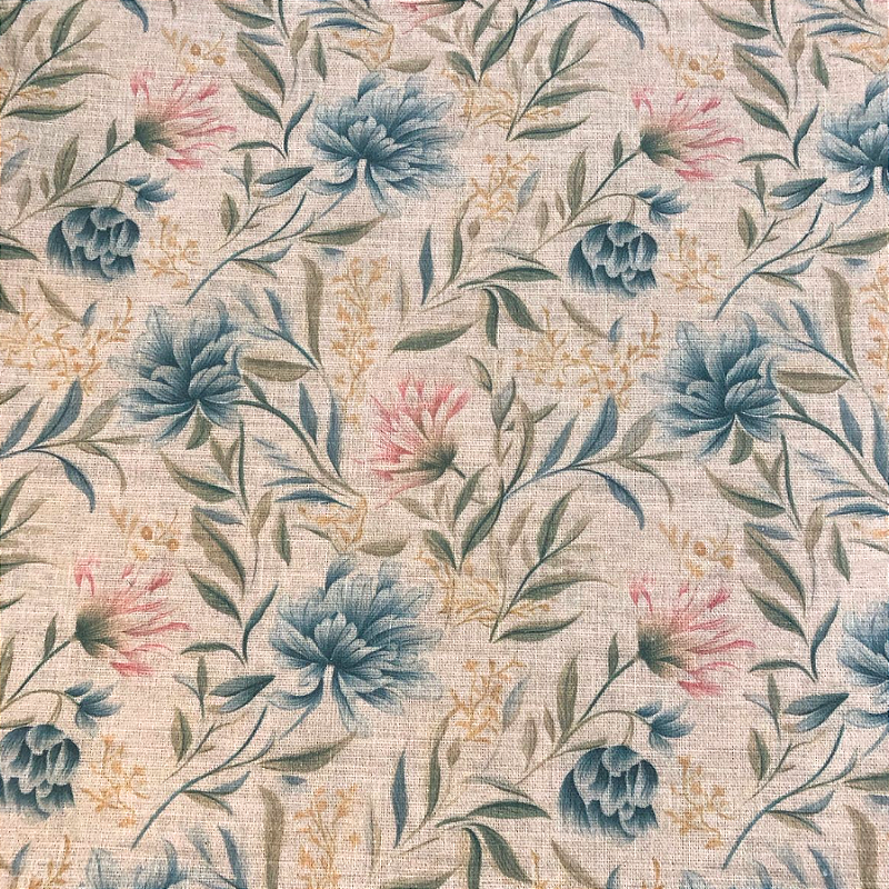 TECIDO LINHO ESTAMPADO FLORAL 02 - 1000 Tons - Artigos para Patchwork