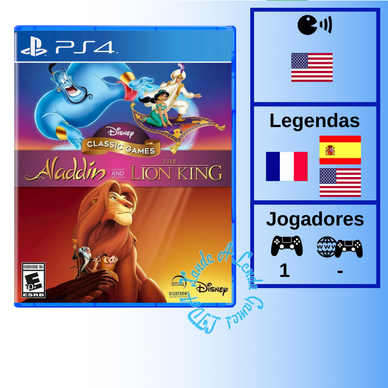 Disney Classic Games: Aladdin + Rei Leão - PS4 - Xande A Lenda Games. A ...