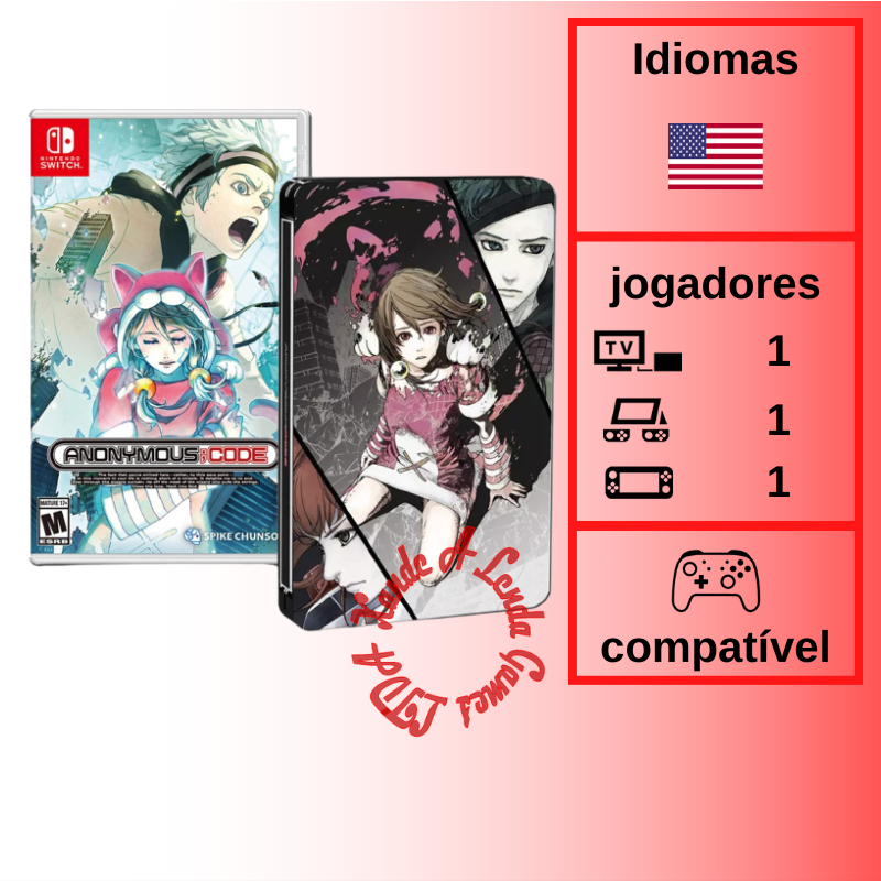Anonymous Code Steelbook Launch Edition - SWITCH [EUA] - Xande A Lenda ...