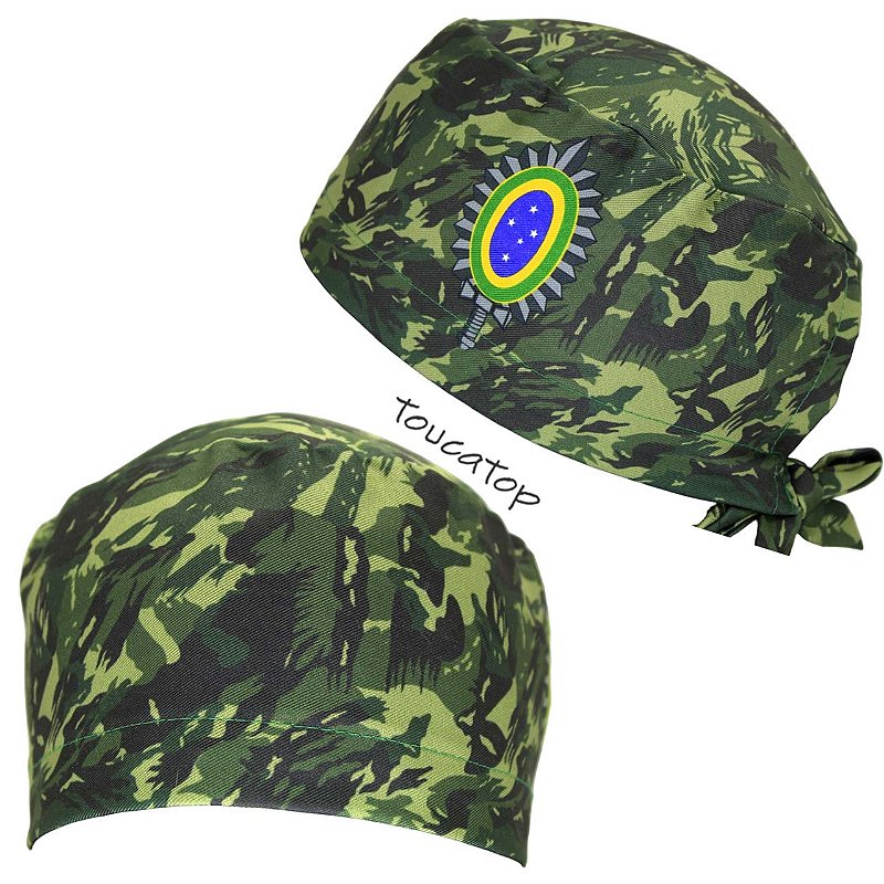 Gorro Cirúrgico, Camuflado, Camuflagem Militar, EB Exército, Verde ...