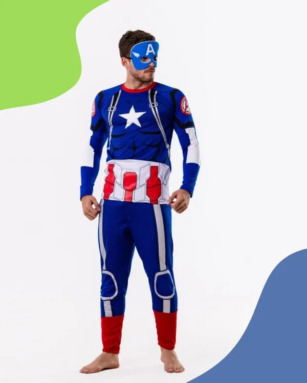 Fantasia Capitão America- ADULTO - Loja Mundo da Dança - Roupa de ...