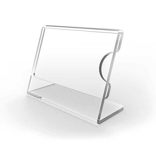 Porta Etiqueta de acrílico tipo (L), - Fix Midias - Curitiba - PR