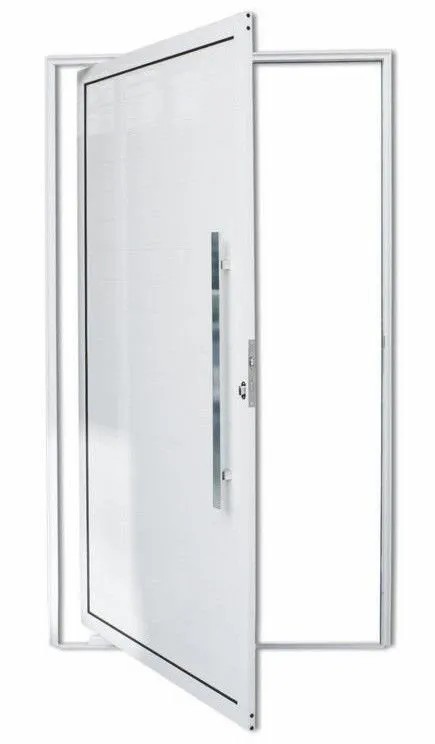 PORTA PIVOTANTE ALUMÍNIO BRANCO COM PUXADOR - LINHA SUPREMA - Espaço Do ...