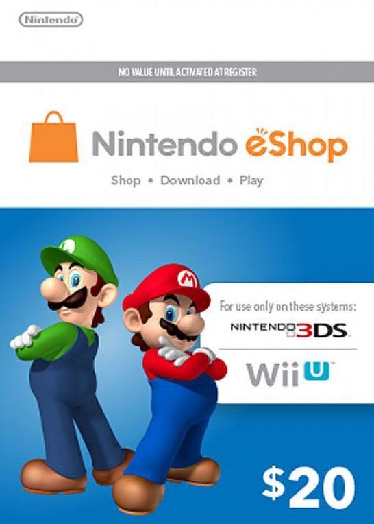 Comprar Cartão Nintendo eShop 20 Dólares - 3DS/Wii-U Eshop Cash Card ...