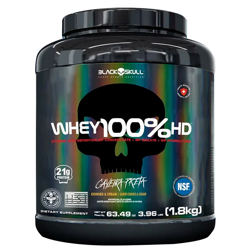 Whey 100% HD Concentrado Black Skull - Tudo em Suplementos Alimentares