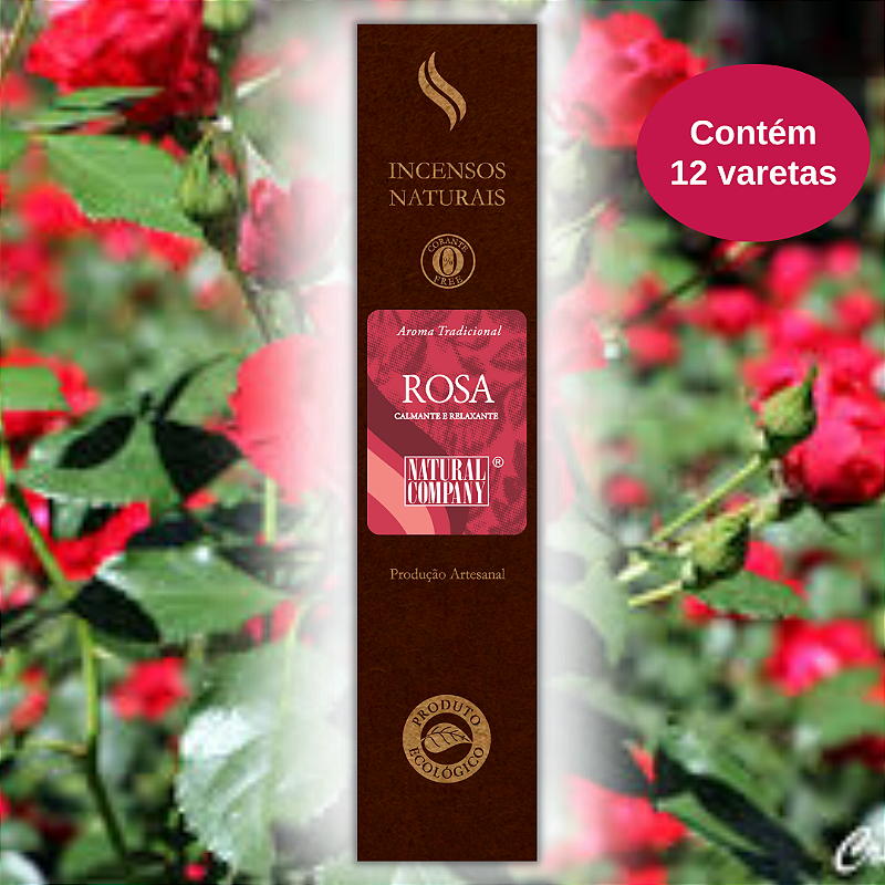 Incenso Natural Rosa - 12 Varetas - Natural Company