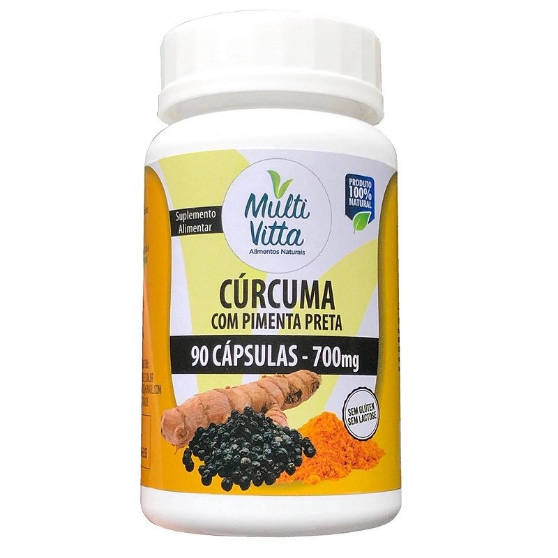 Cúrcuma com Pimenta Preta - 90 Cápsulas 700mg - Multi Vitta - Casa do ...