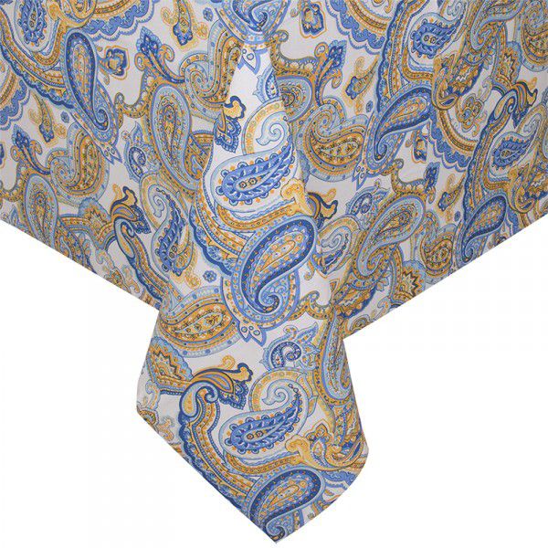 Toalha de mesa paisley azul e amarelo 1,80 x 1,80m - Kasa57.com.br ...