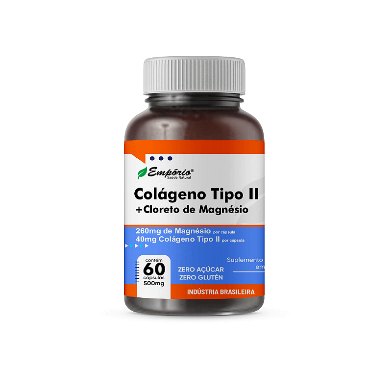 Colágeno Tipo II + Cloreto de Magnésio - 500mg - 60 Cápsulas - Revenda ...