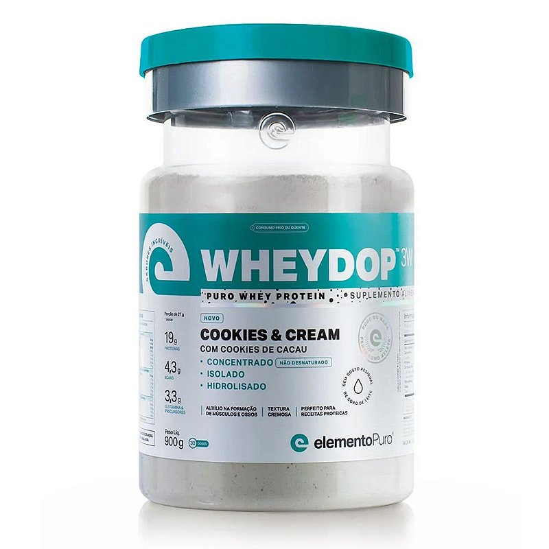 WheyDop 3W Cookies Cream 900g - Elemento Puro | Life Style Suplementos ...