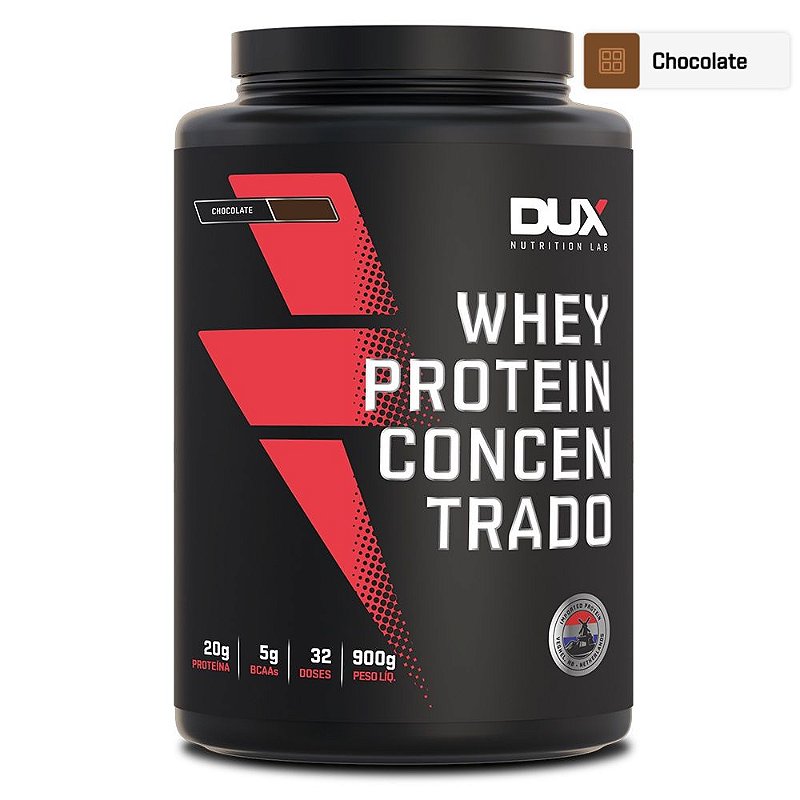 Whey Protein Concentrado Chocolate 900g Dux Nutrition Os Melhores