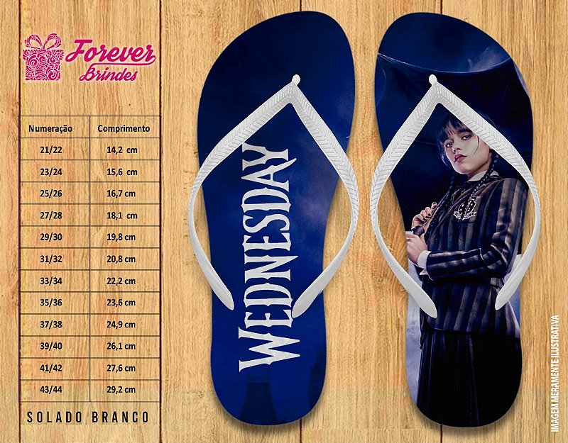 Chinelo Personalizado Wandinha Addams - FOREVER BRINDES