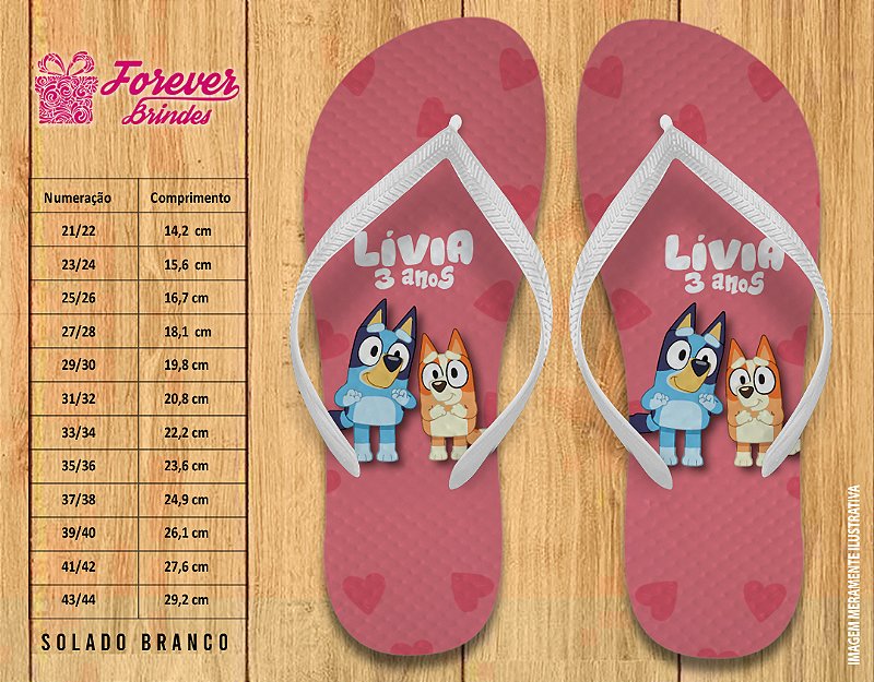 Chinelo Personalizado Aniversário BLUEY - FOREVER BRINDES