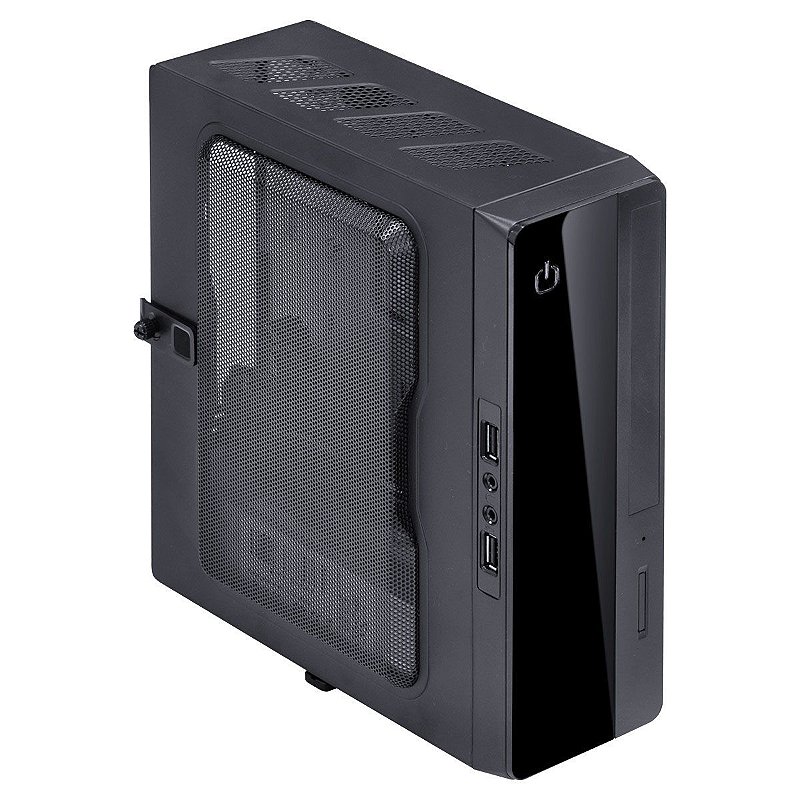 Gabinete K-Mex 1 Baia Mini Itx GI-10S1 Preto - Com Fonte 130w, Audio E ...