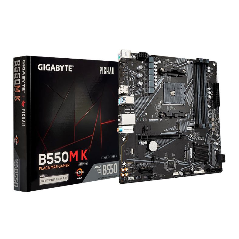 Placa Mae Gigabyte B550M K, DDR4, Socket AMD AM4, M-ATX, Chipset AMD B550 - Intervia Informática ...