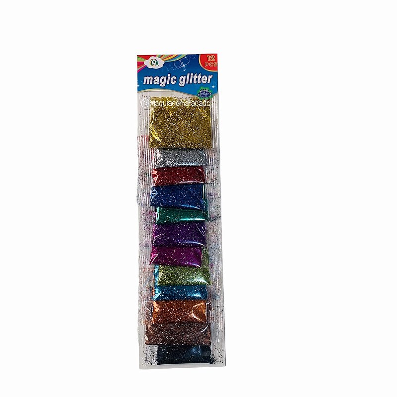 Cartela de Glitter Solto com 12 Unidades Cód 89105 - Maquiagem Atacado