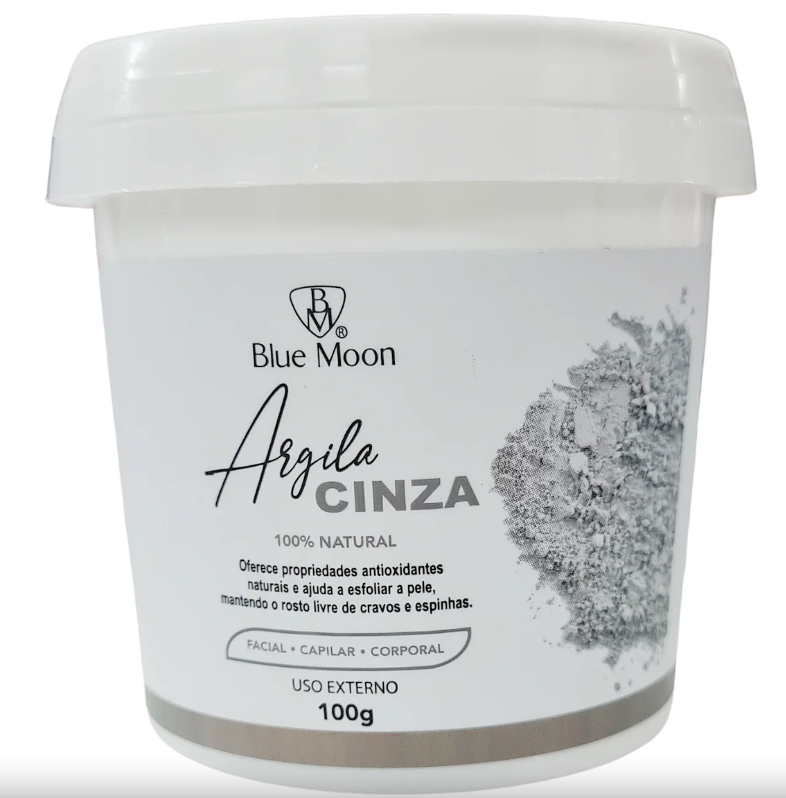 Argila Cinza Facial, Capilar e Corporal 100% Natural Blue Moon ...