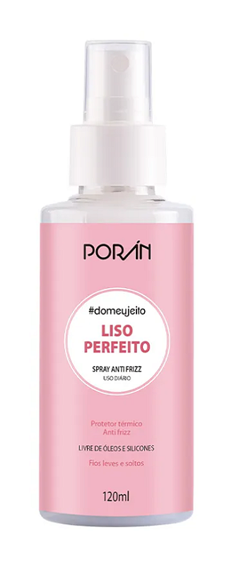Liso Perfeito Spray Anti Frizz Protetor Térmico Porán PR70 - Maquiagem ...