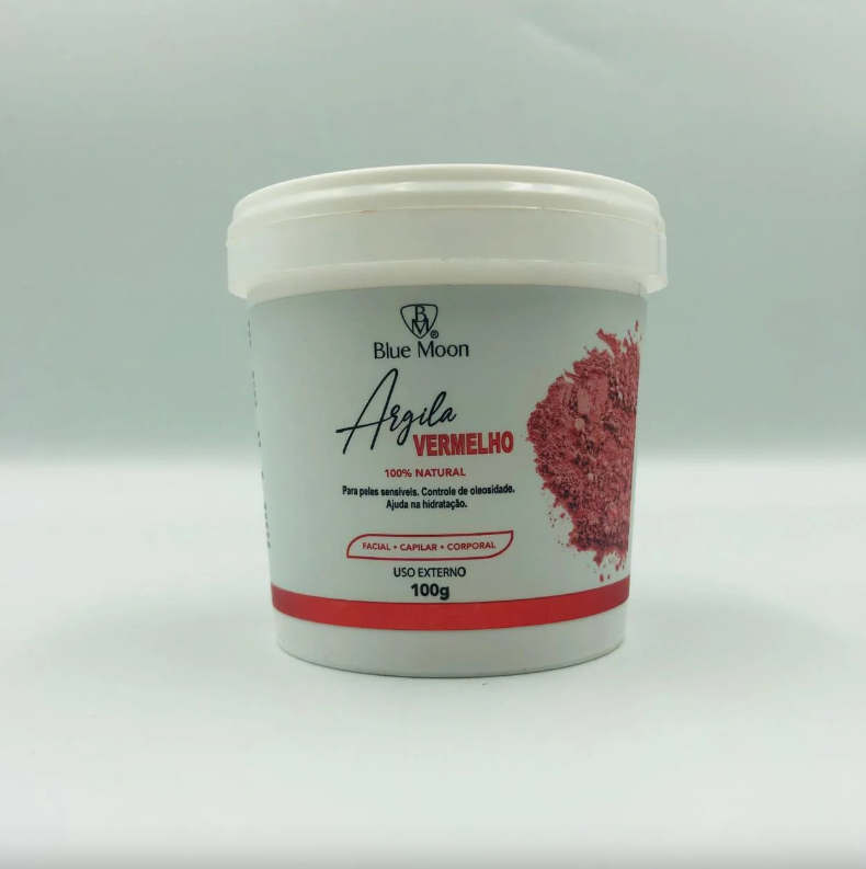 Argila Vermelha Facial, Capilar e Corporal 100% Natural Blue Moon ...
