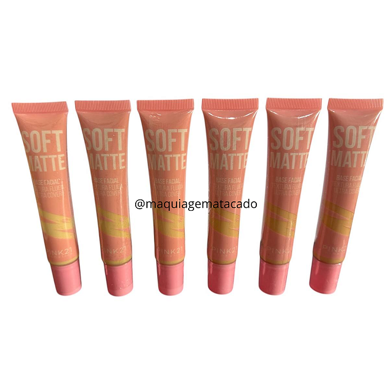 Kit 06 Unidades Base Soft Matte Pink 21 CS5673 - Maquiagem Atacado