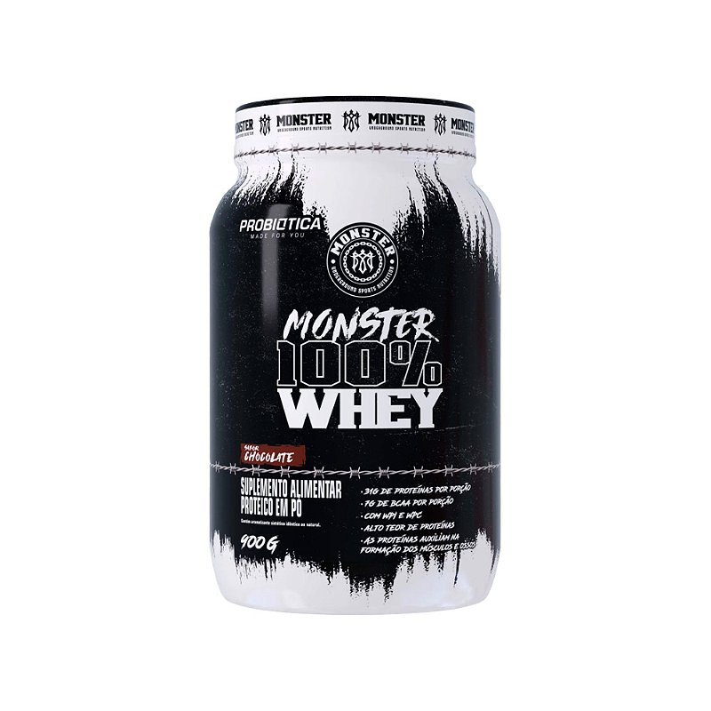 MONSTER 100% WHEY - PROBIÓTICA - 900G - Cwb Gold Suplementos Alimentares