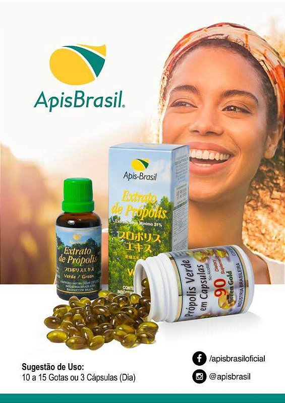 PROPOLIS VERDE CAPSULAS APIS BRASIL - Malagueta Produtos Naturais