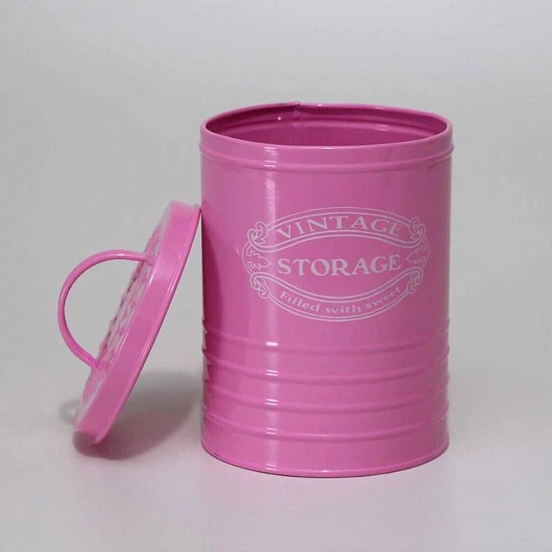 Lata Vintage Rosa - Grande - Marmelo Casa e Decoração