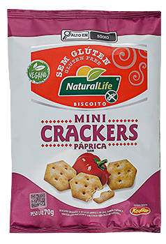 Mini Crackers sabor Páprica | Sem glúten e vegano '70g - Snick Snacks