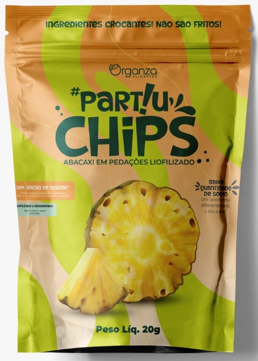 Chips de Abacaxi liofilizado Partiu Chips '20g - Snick Snacks