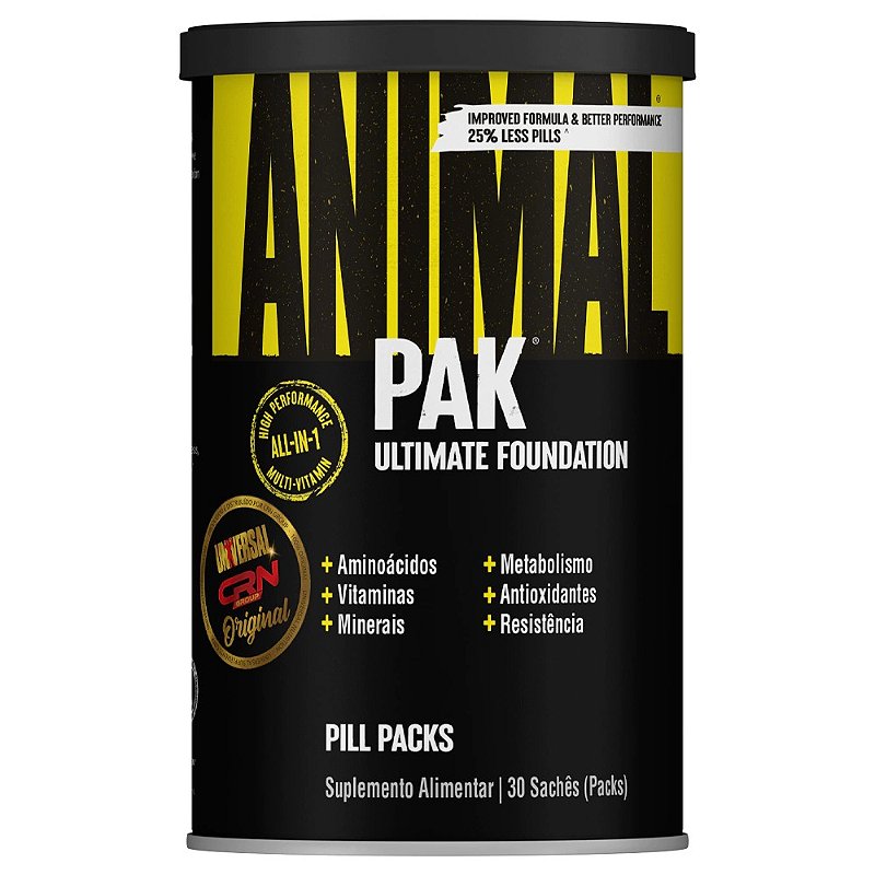 ANIMAL PAK 30 PACKS ULTIMATE FOUNDATION - UNIVERSAL NUTRITION ...