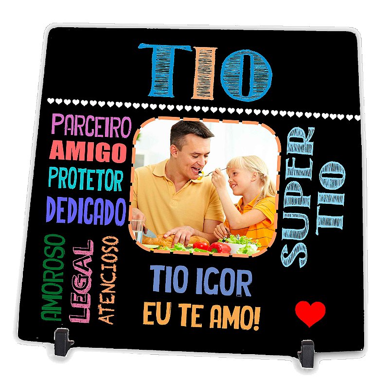 Azulejo Personalizado com Foto do Tio Presente para o Tio - Estampacor