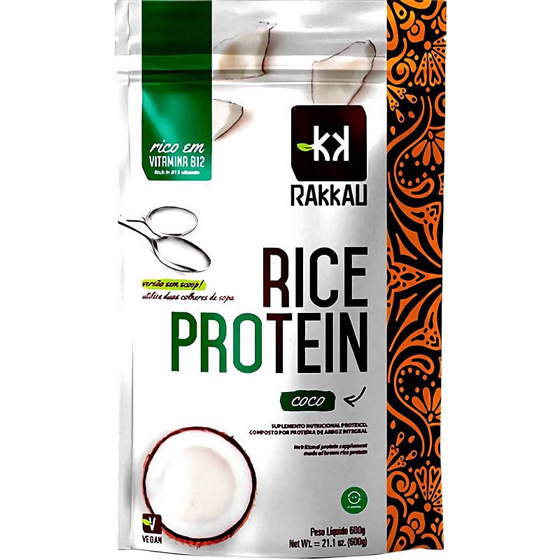 Rice Protein Coco Rakkau 600g - Vegano - Proteína De Arroz - Loja Vegana