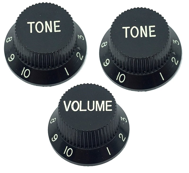 Kit 3 Knob Plástico guitarra strato PST PRETO 1Volume 2 tone - Music ...