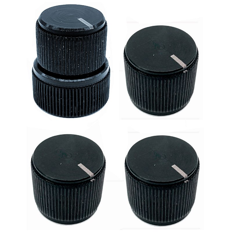 Kit 3 Knob 18mm + 1 Knob Duplo Aluminio Baixo Preto Nova - Music ...