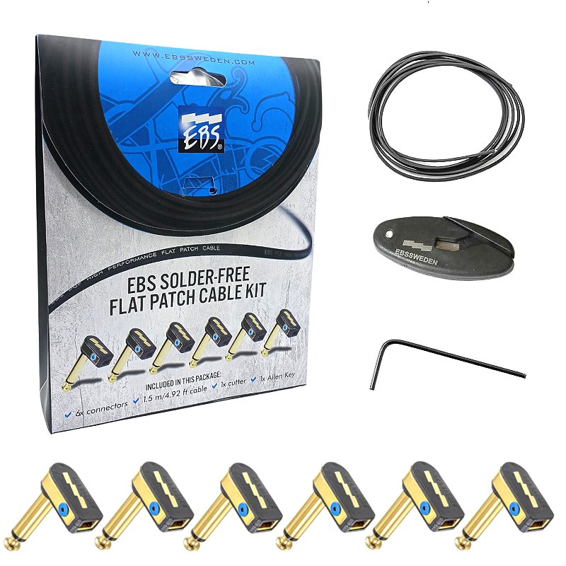 Kit EBS Solder free sem solda 6 plugs cabo flat 1,5mt SFC-K6 - Music ...