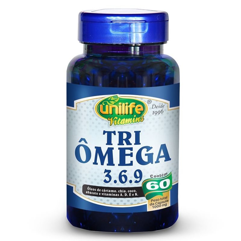 Tri Ômega (Ômega 3, 6 e 9) Unilife 60 cápsulas - Edin