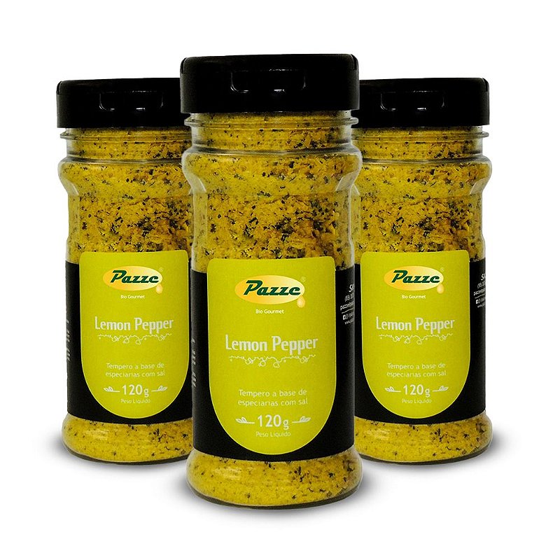 Kit 3 Tempero Lemon Pepper Pazze 120g - Edin