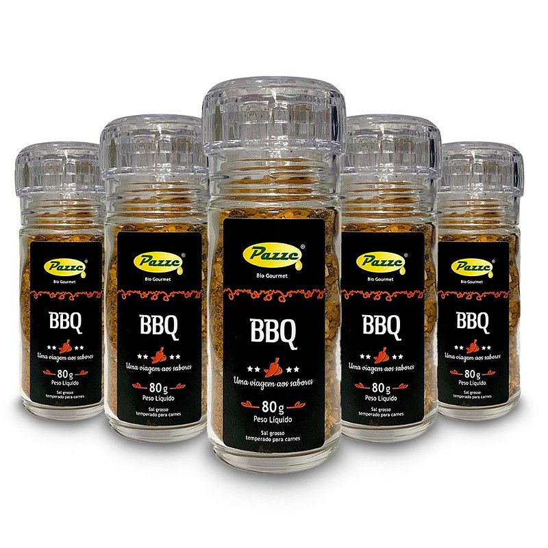 Kit 5 BBQ - Tempero para carnes Moedor Pazze 80g - Edin