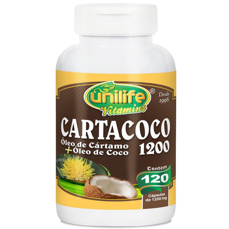 Óleo de cartamo e coco Cartacoco 1200mg Unilife - Edin Óleo de cartamo e coco Cartacoco 1200mg Unilife - Edin