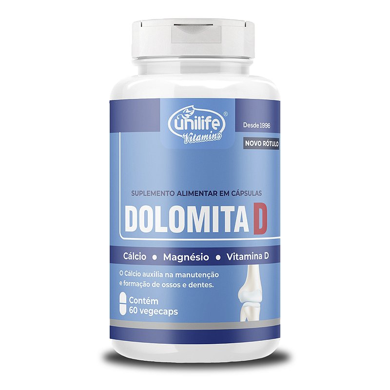 Dolomita com Vitamina D 60 cápsulas Unilife - Edin