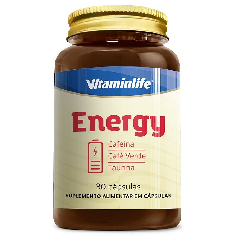 Energy Cafeína + Café Verde + Taurina Vitaminlife 30 Cápsulas - Edin