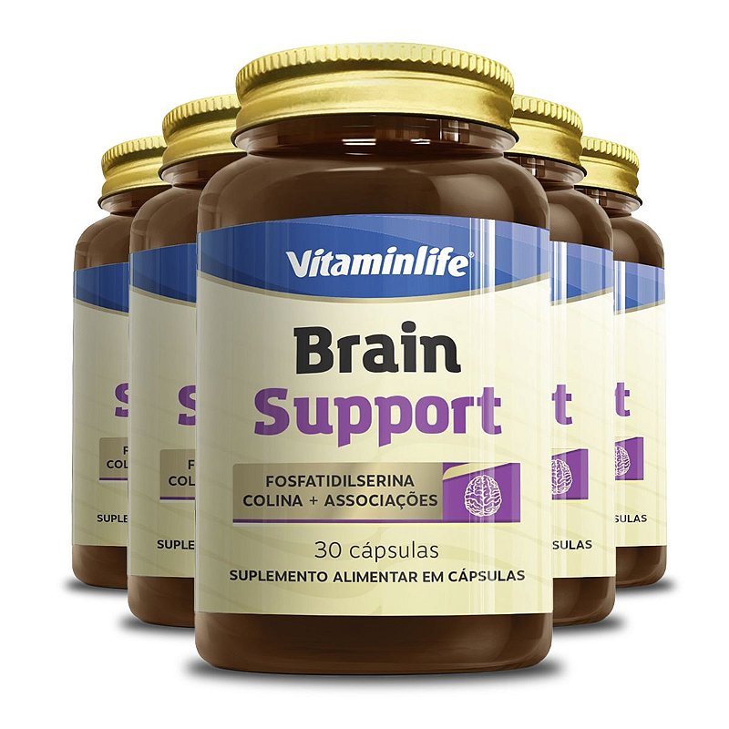 Kit 5 Brain Support Vitaminlife 30 cápsulas - Edin