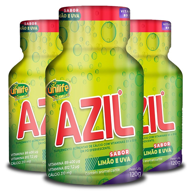 Kit 3 Azil Efervescente Unilife 120g - Edin