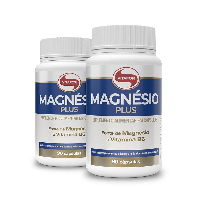 Kit 2 Magnésio Plus Vitafor 90 Cápsulas - Edin